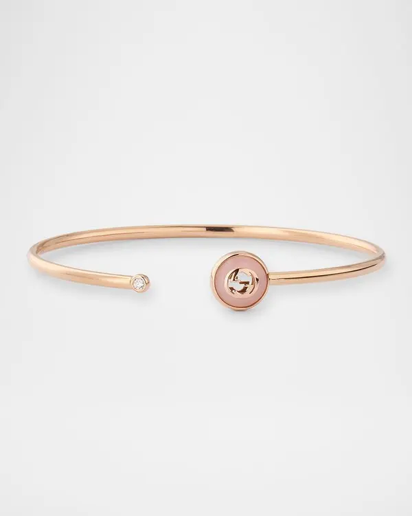 Gucci Interlocking 18k Pink Gold Bracelet With Diamond And Opal - One-color