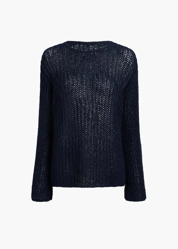Khaite Elowen Relaxed Pullover - Navy