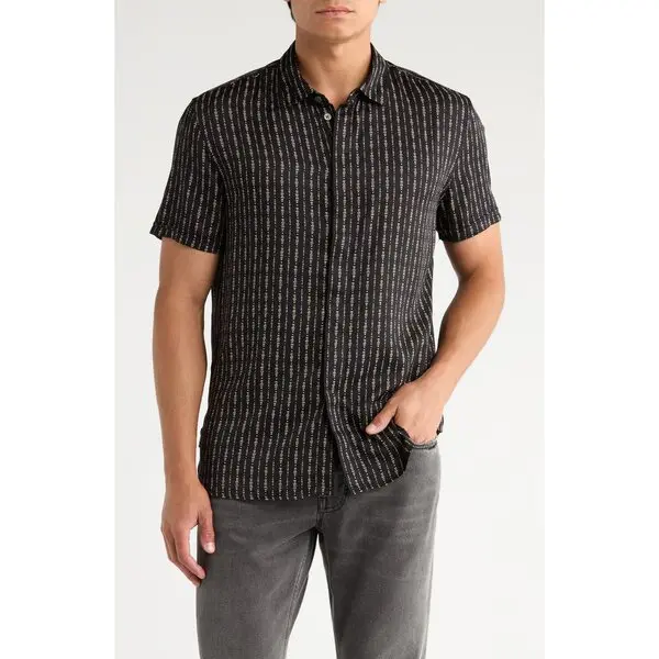 John Varvatos Loren Stripe Short Sleeve Button-up Shirt