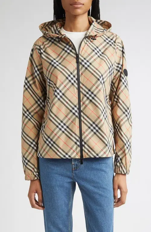Burberry Check Hooded Jacket - Sand Ip Check