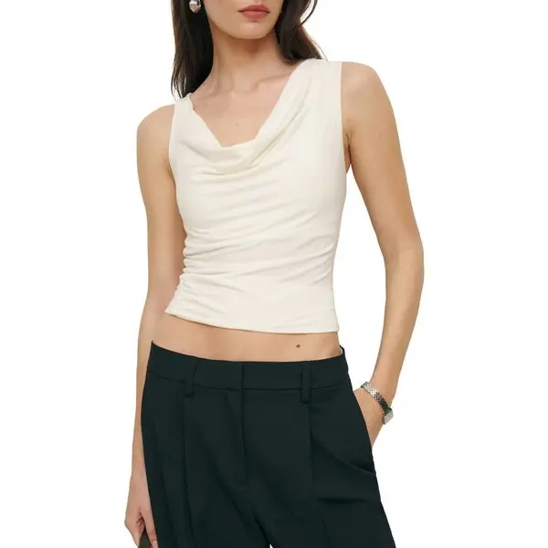 REFORMATION Darla Stretch Organic Cotton Knit Top - Fior Di Latte