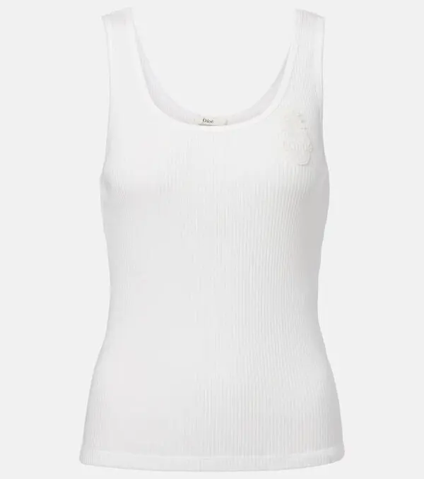 Chloé Logo Cotton Jersey Tank Top