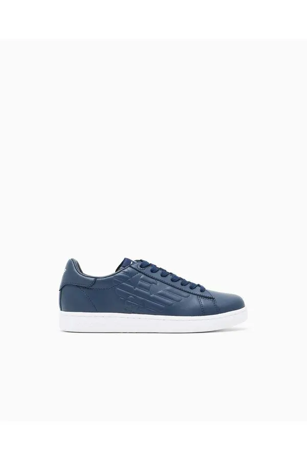 Emporio Armani Classic Leather Sneakers - Navy