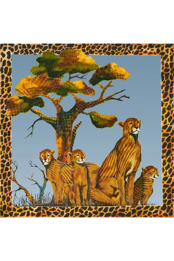 NORTON AND HODGES Pre-order Cheetah Coalition Silk Scarf