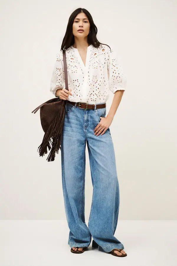 Ba&sh Beatrice English Embroidery Shirt - White