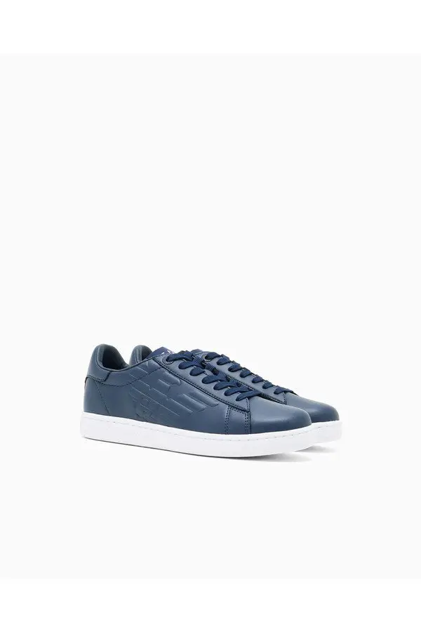 Emporio Armani Classic Leather Sneakers - Navy