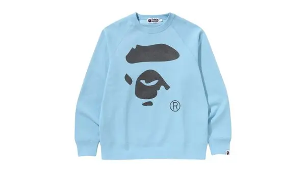 BAPE Ape Face Crewneck Sweatshirt - Sax