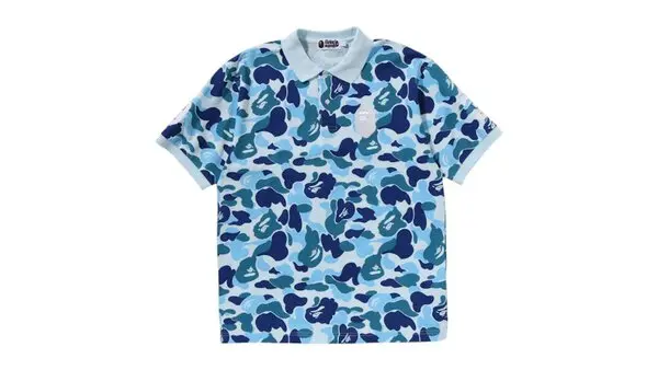 BAPE Abc Camo Large Ape Head Polo Shirt - Blue