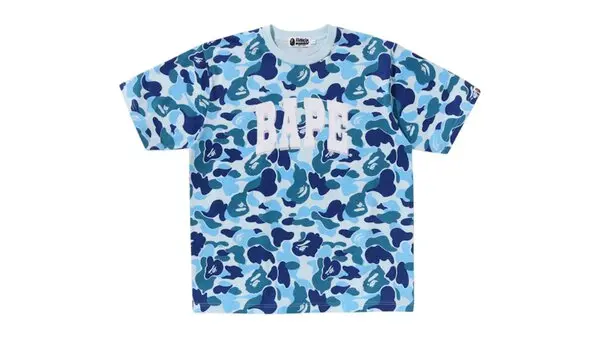 BAPE Abc Camo Relaxed Fit Logo Tee Shirt - Blue