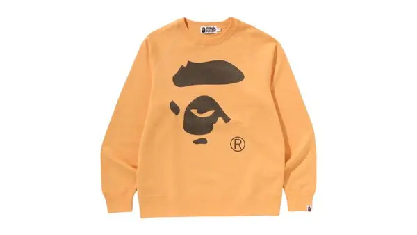 BAPE Ape Face Crewneck Sweatshirt - Orange