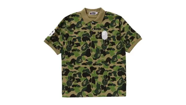 BAPE Abc Camo Large Ape Head Polo Shirt - Green