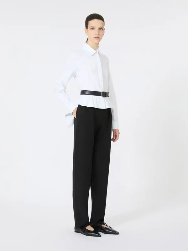 Max Mara Cotton Carrot-fit Trousers - Black