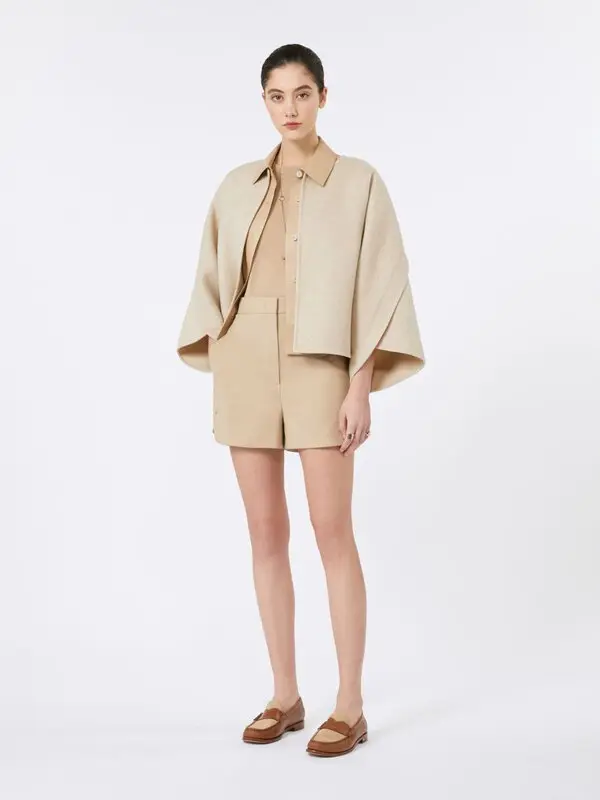 Max Mara Double-faced Cotton Canvas Shorts - Sand