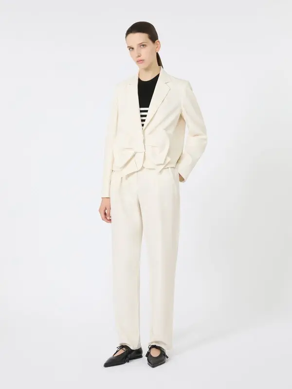 Max Mara Cotton Carrot-fit Trousers - White