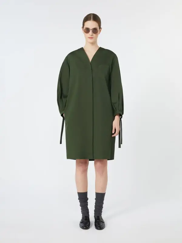 Max Mara Stretch Poplin Mini Dress - Kaki