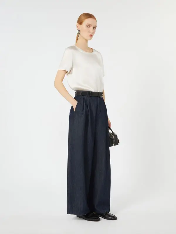 Max Mara Viscose Satin T-shirt - Beige