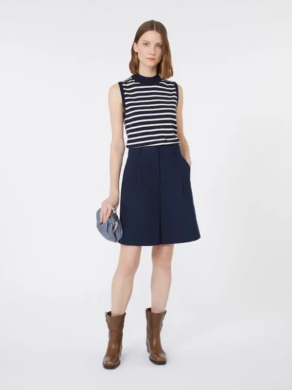 Max Mara Cotton Gabardine Bermuda Shorts - Navy