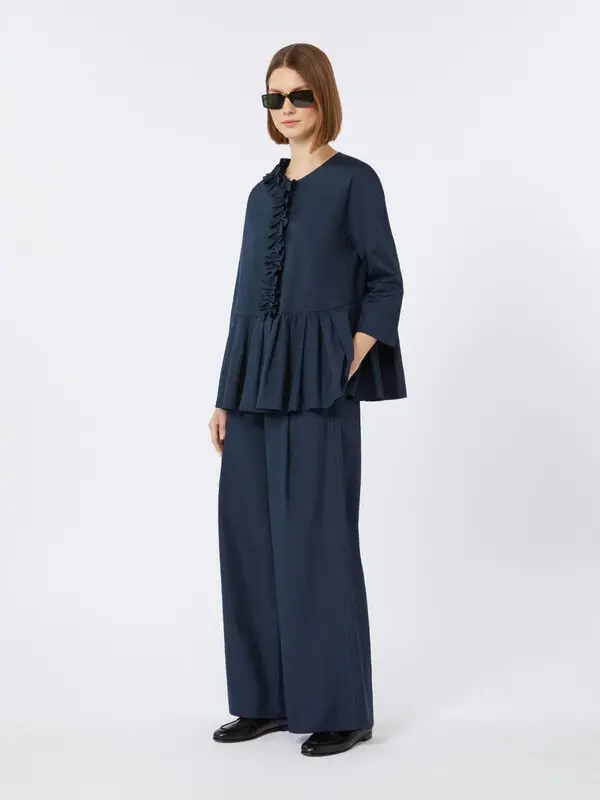 Max Mara Wide-fit Cotton Poplin Trousers - Ultramarine