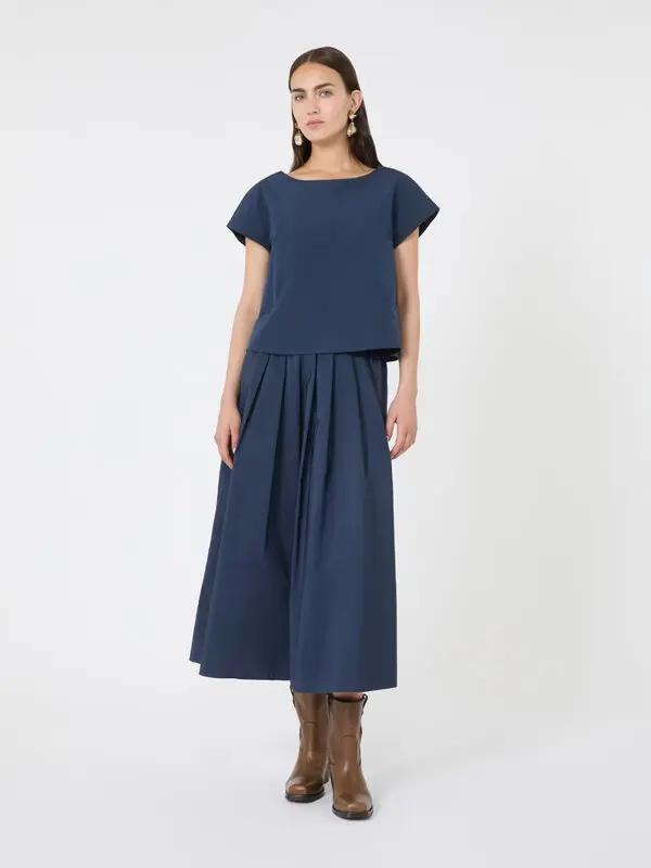 Max Mara Taffeta Boxy Top - Navy