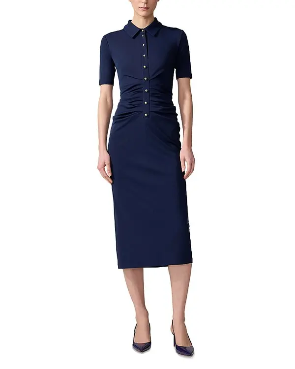 Carolina Herrera Ruched Polo Dress - Midnight