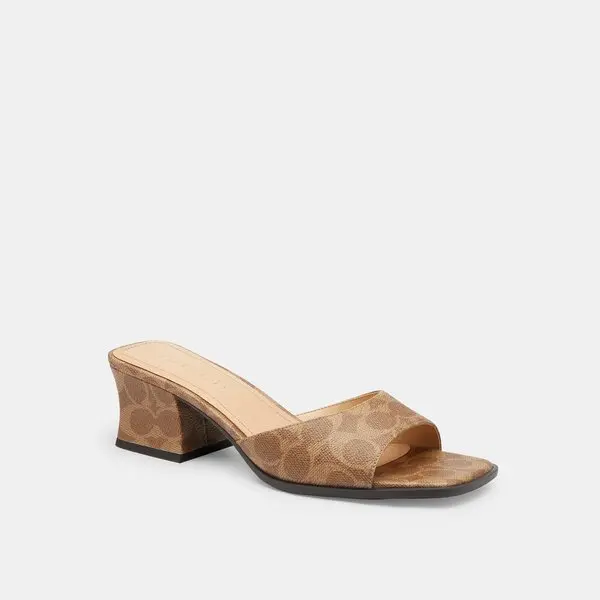 Coach Signature Canvas Block Heel Sandal