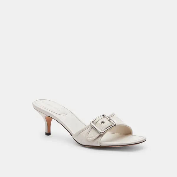 Coach Margot Sandal In Signature Jacquard - Chalk