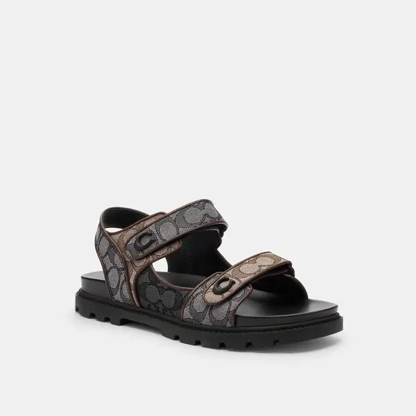 Coach Platform Sandal In Signature Jacquard