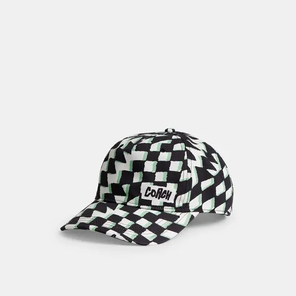 Coach Surfer Geo Check Print Baseball Hat