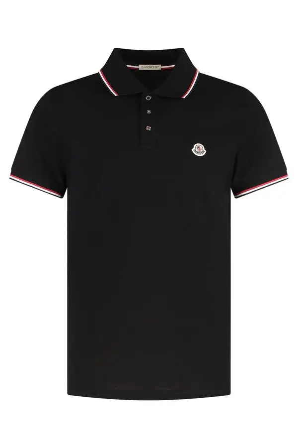 Moncler Cotton Pique Polo - Black