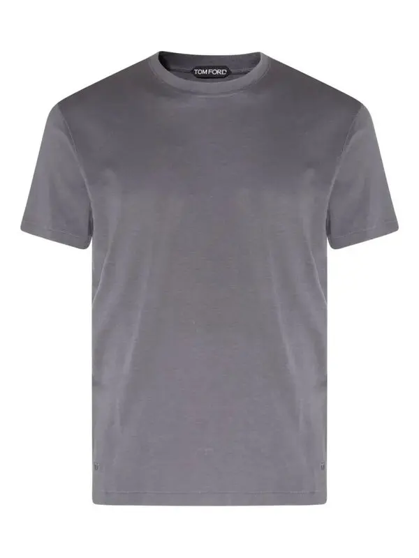 TOM FORD Lyocell Cotton Crew Neck T-shirt - Blue