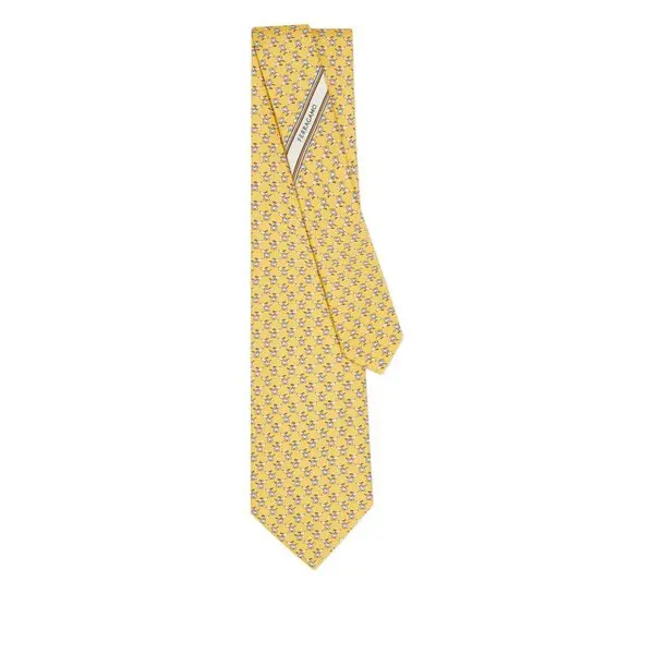 FERRAGAMO Silk Neck Tie - Yellow