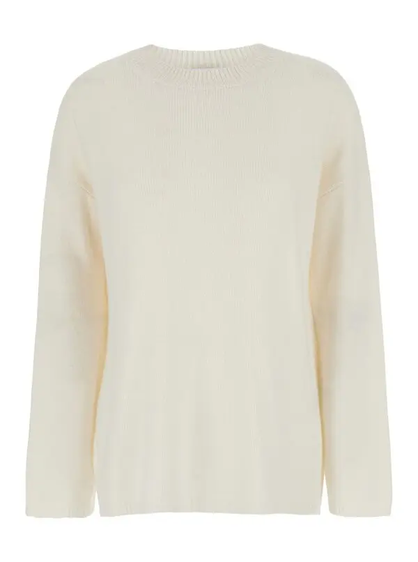 ALLUDE Cashmere Crewneck Sweater - White