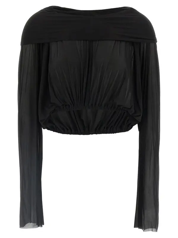 Rick Owens Cropped Hooded Tunic Sweater