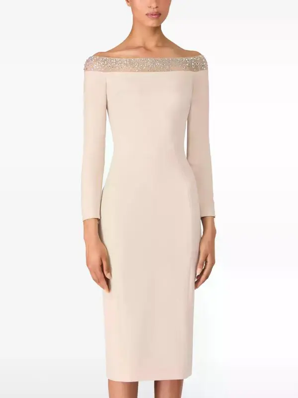 Jenny Packham Calypso Off-the-shoulder Midi Dress - Neutrals