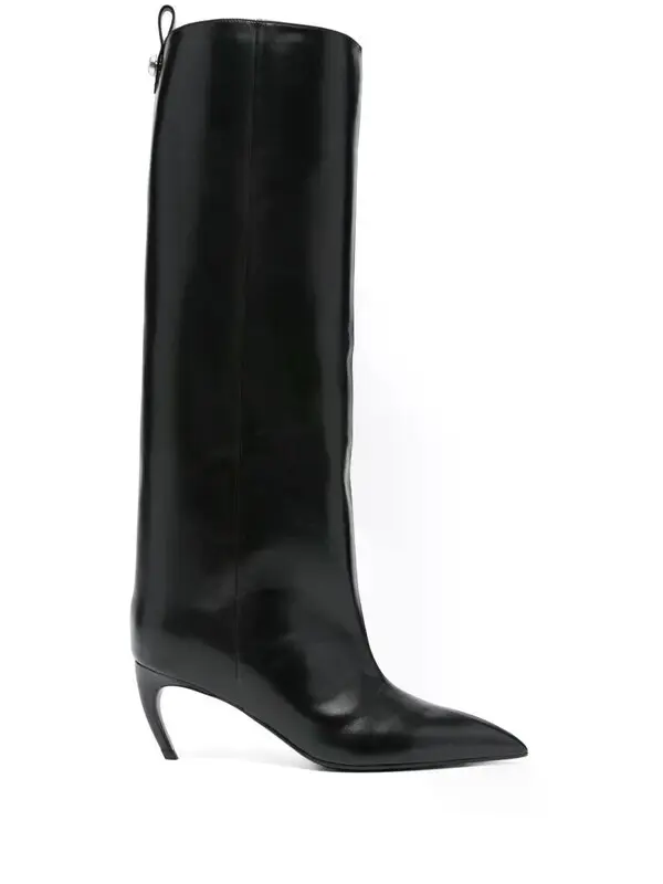 Attico 70mm Leather Boots - Black