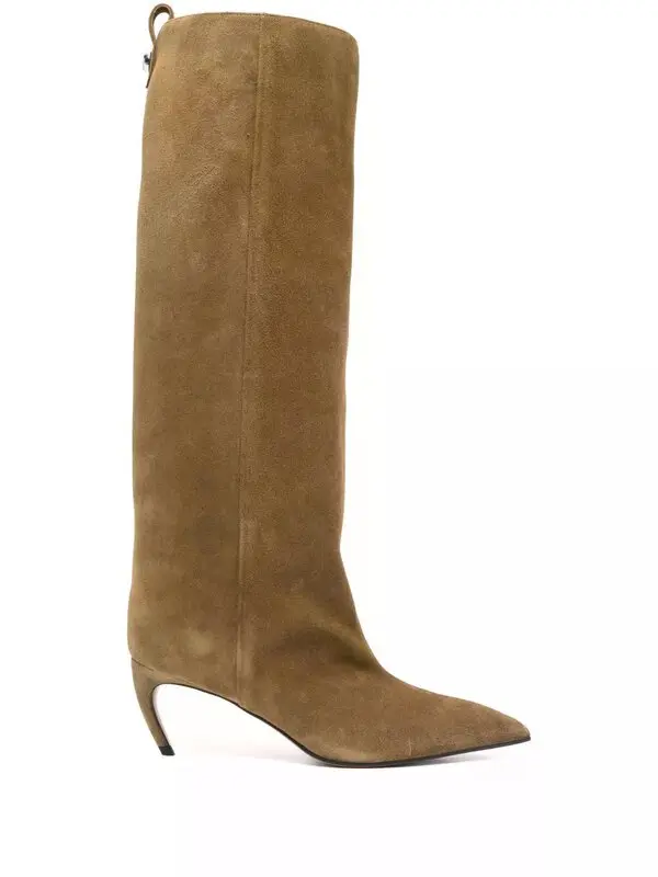 Attico 70mm Leather Boots - Green