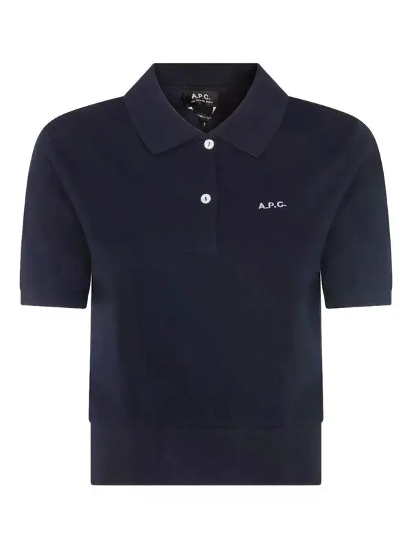 A.p.c. Embroidered-logo Polo Shirt - Blue
