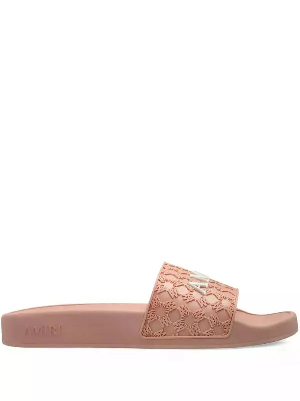 Amiri Ma Quad Embossed Slides - Pink