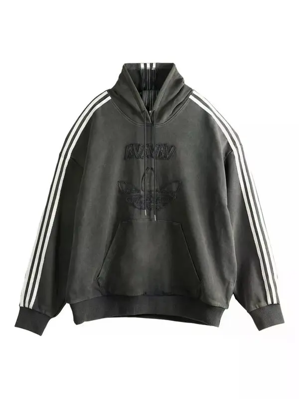 Adidas X Avavav Logo-embroidered Hoodie - Grey