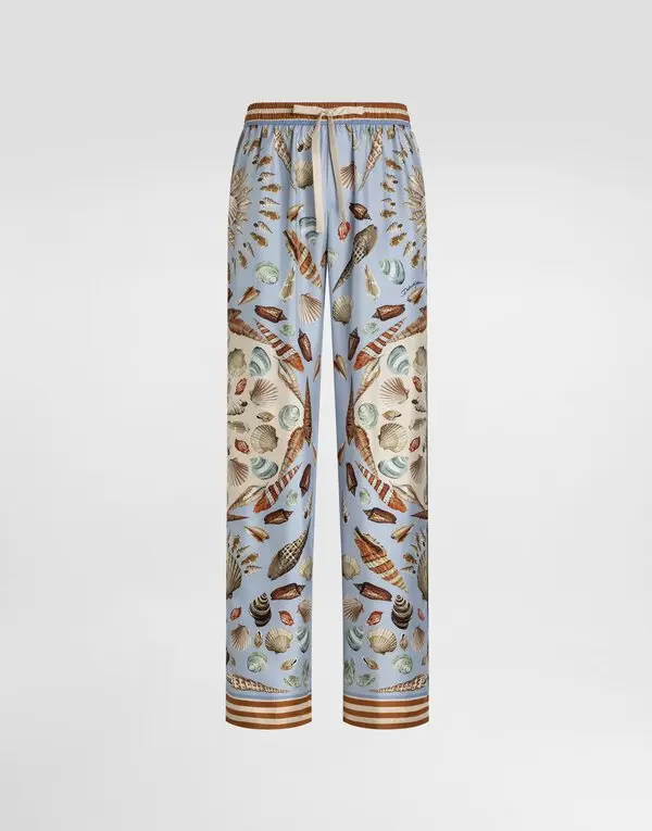Dolce & Gabbana Shell-print Silk Twill Trousers