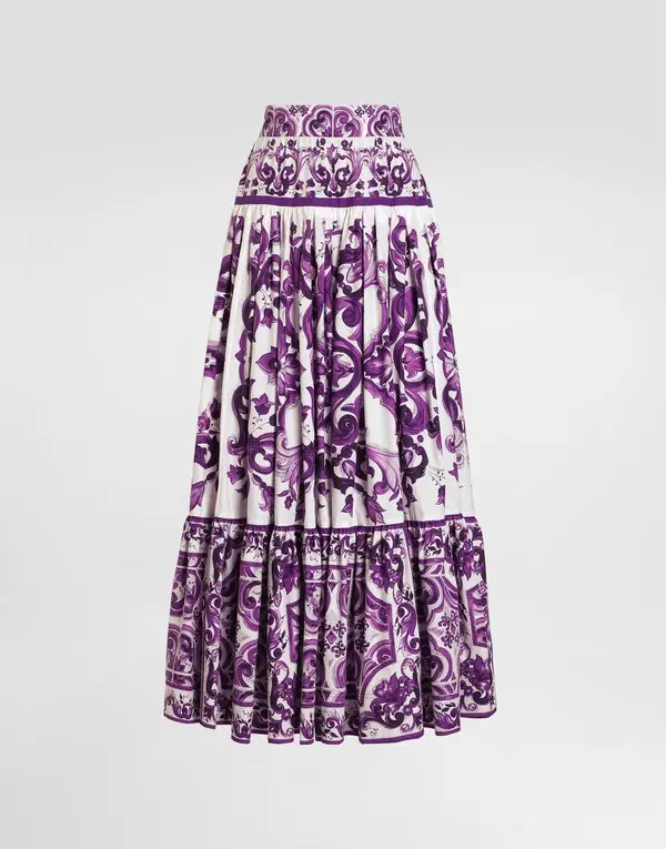 Dolce & Gabbana Majolica-print Long Skirt - Multicolor