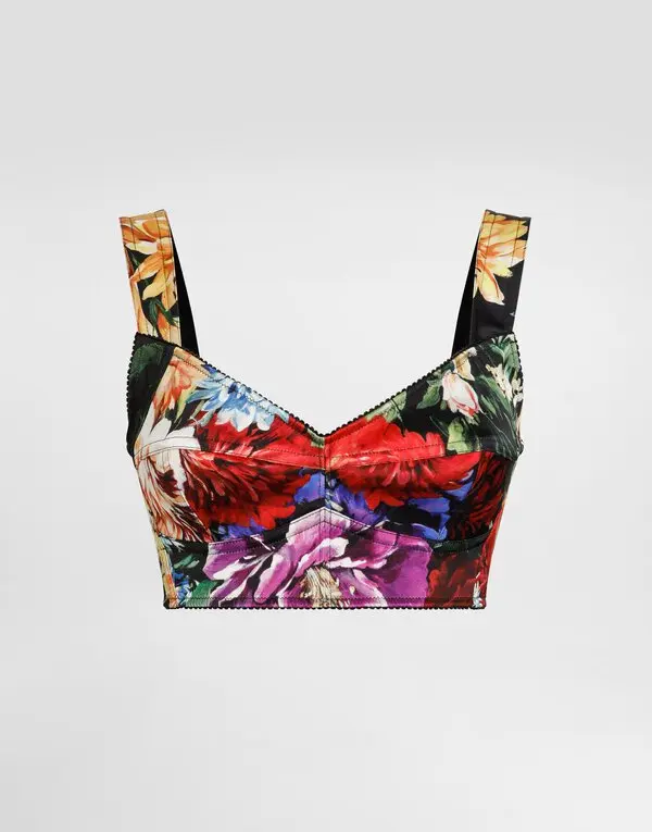 Dolce & Gabbana Flower Bouquet Bustier Top - Print