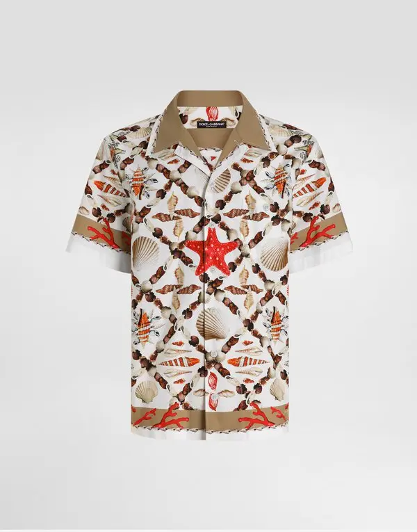 Dolce & Gabbana Shell-print Hawaii Poplin Shirt