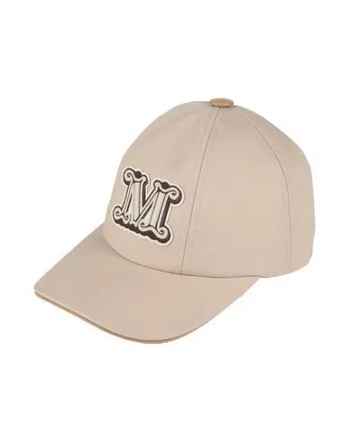 Max Mara Cotton And Leather Baseball Cap - Beige