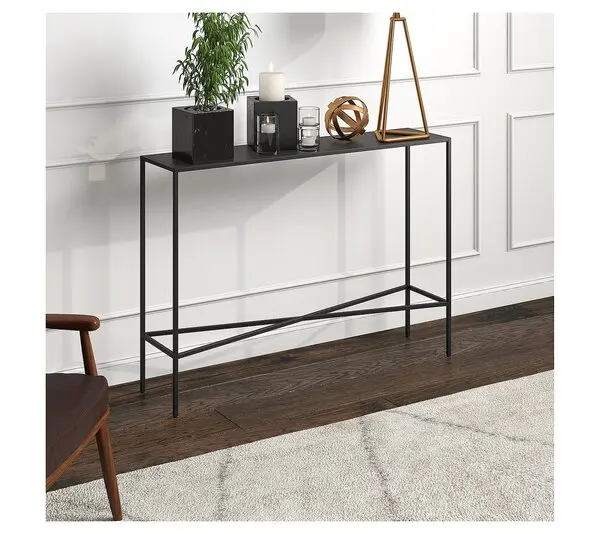 HUDSON&CANAL Henley 42' Wide Console Table With Metal Top