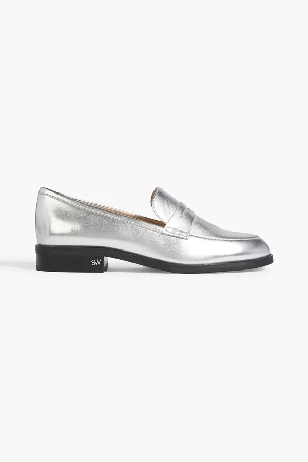 STUART WEITZMAN Emi Metallic Leather Loafers