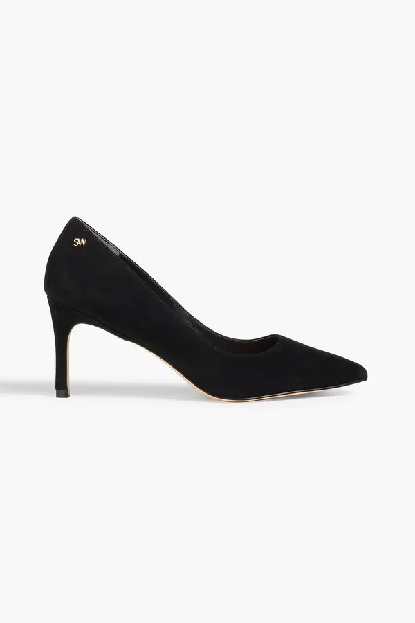 STUART WEITZMAN Leigh 75 Suede Pumps - Black