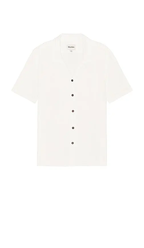 RHYTHM Textured Linen Shirt In White
