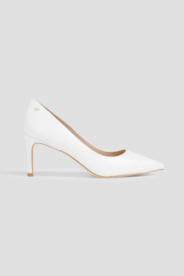 STUART WEITZMAN Leigh 75 Leather Pumps - White