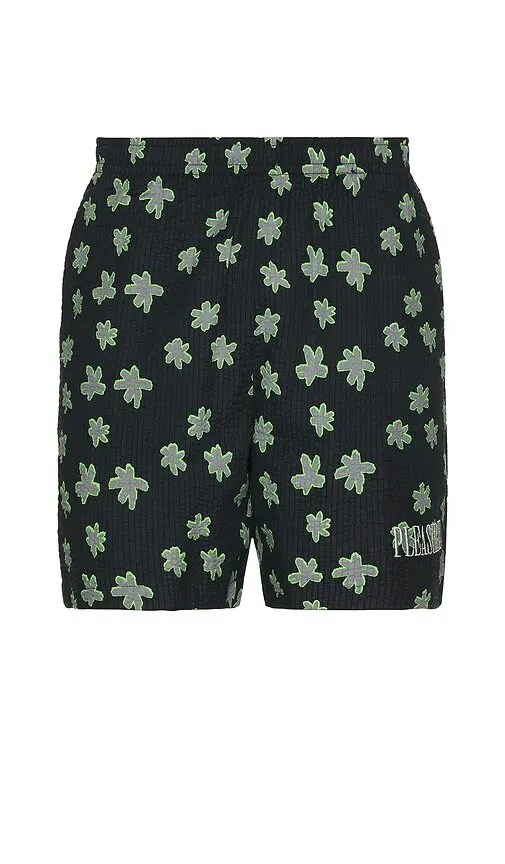 PLEASURES Floral Seersucker Shorts - Black
